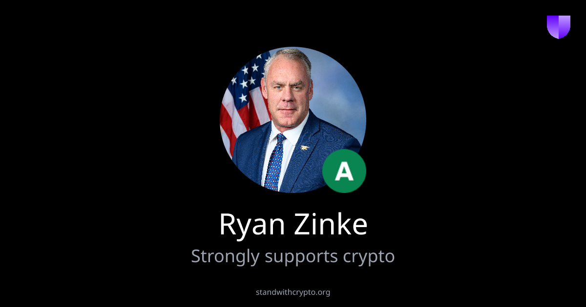 Ryan Zinke Crypto Policy Stance | Stand With Crypto